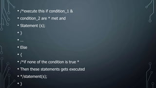 selection and iteration statements in c++.pptx | Programming Languages | Computing