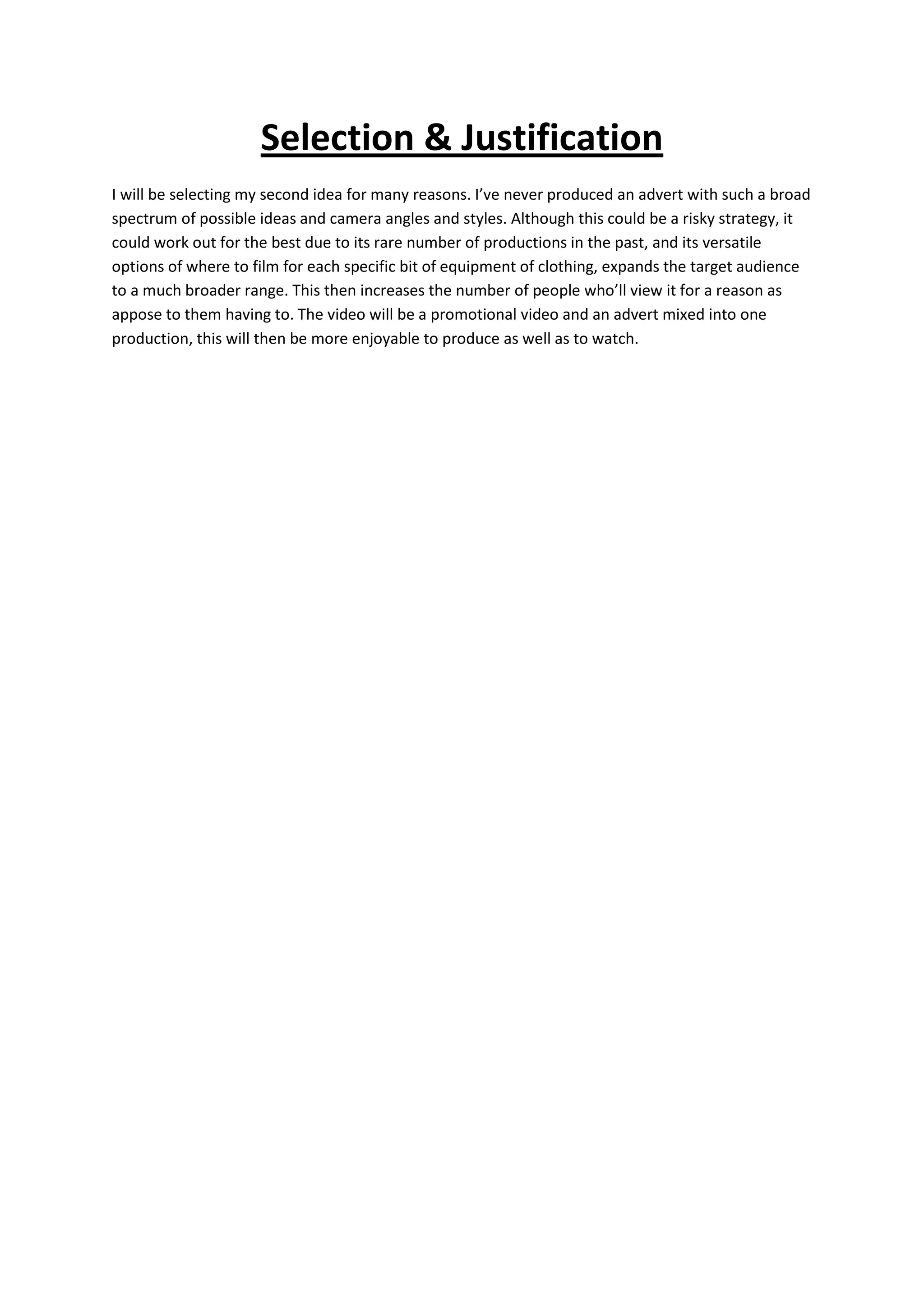 Selection and justification | DOCX