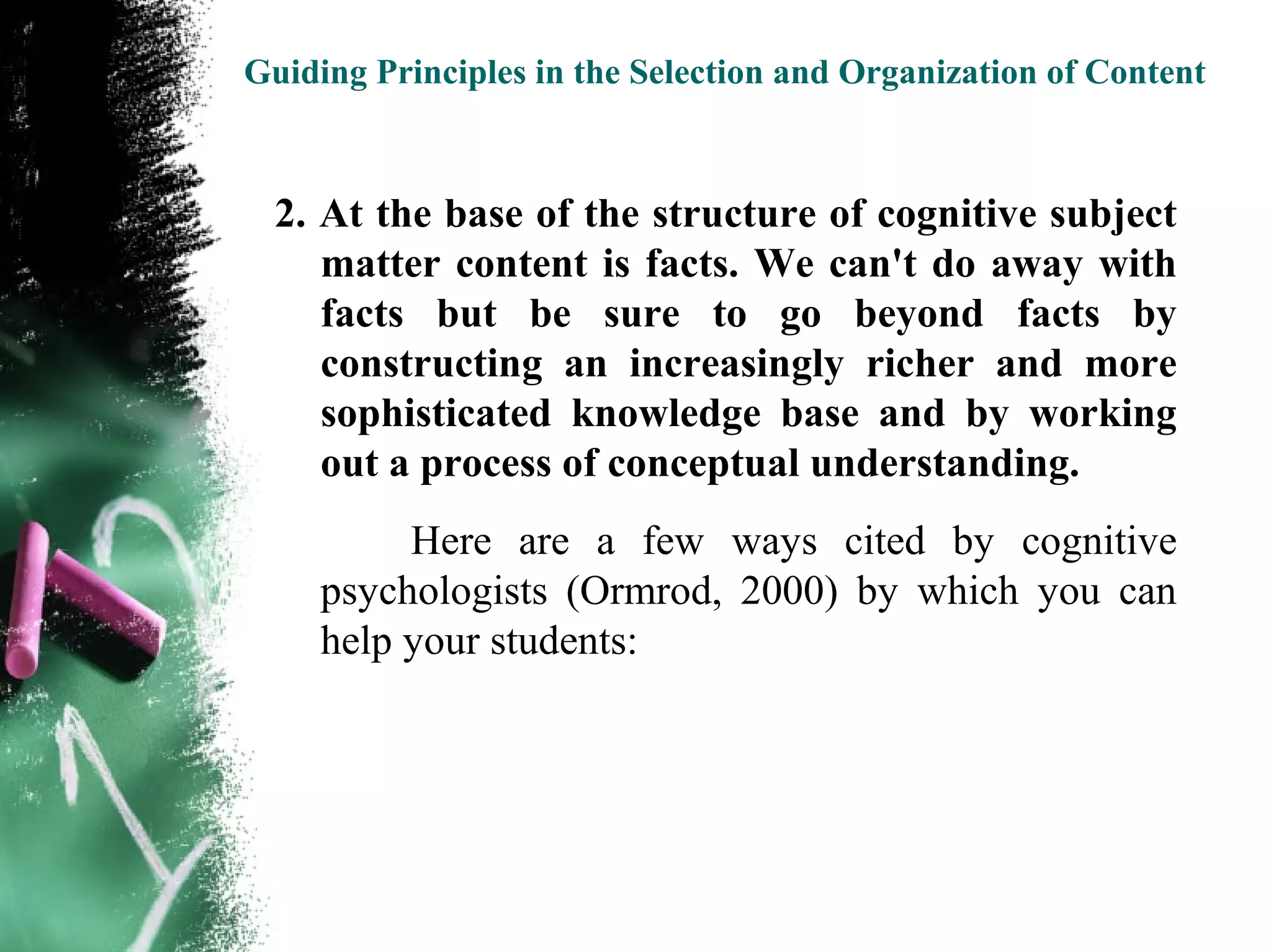 Selection and Organization of Content | PPT