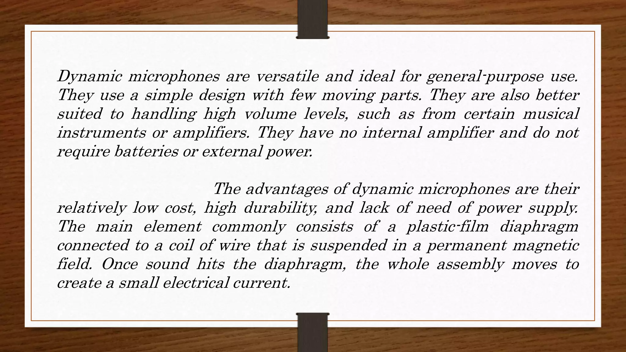Selection and placement of microphones ppt | PPT