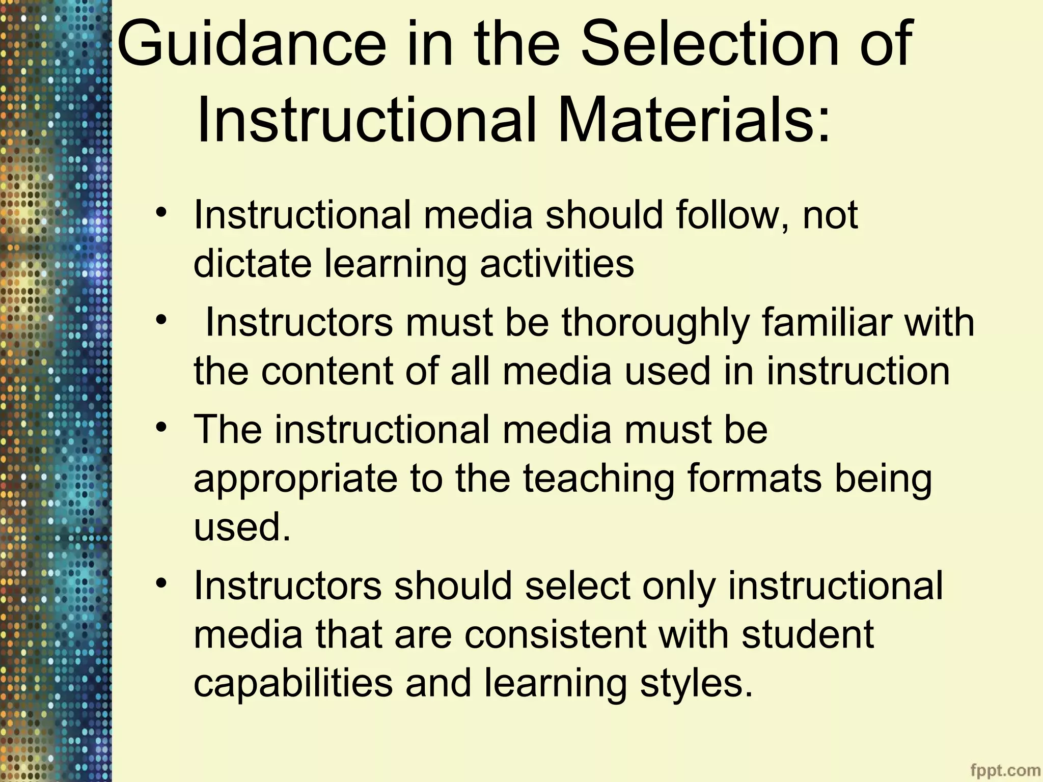Selection and preparation of instructional materials | PPT