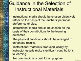 Selection and preparation of instructional materials | PPT