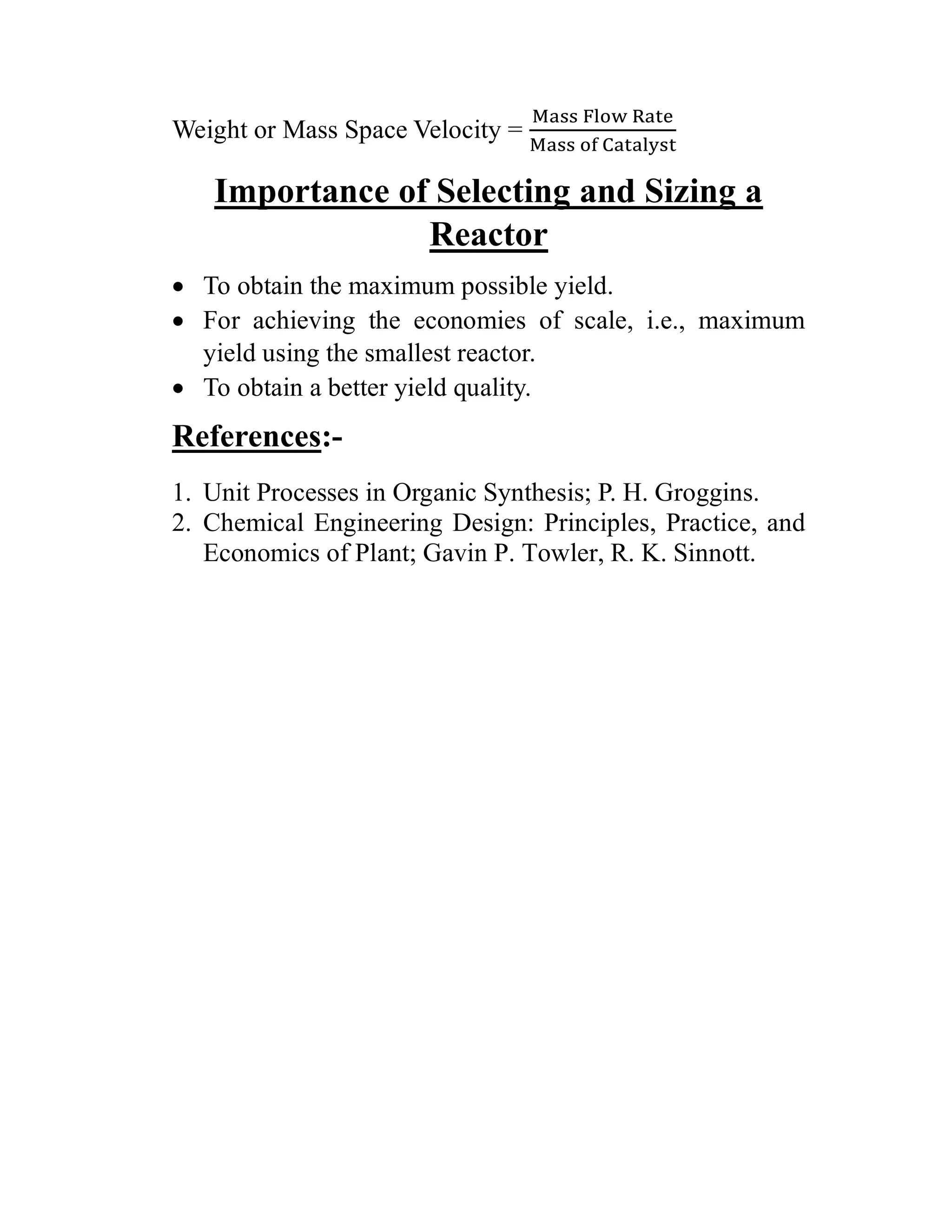 Selection and sizing of homogeneous and catalytic reactors | PDF