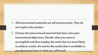 Selection and use of instructional material | PPTX