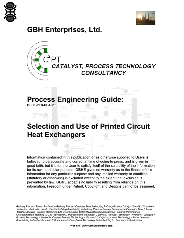 Selection and Use of Printed Circuit Heat Exchangers | PDF | Chemistry ...