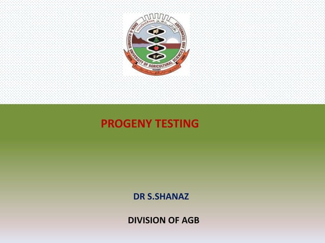 Progeny testing | PPTX