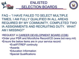 Selection Boards Advancements Brief Rev2011npc | PPT