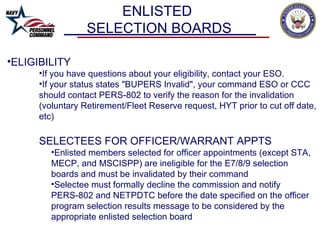 Selection Boards Advancements Brief Rev2011npc | PPT