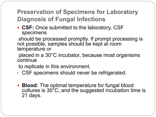 Selection ,collection, transportation and processing of mycology specimen | PPTX