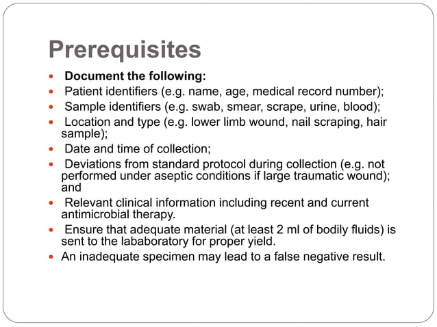 Selection ,collection, transportation and processing of mycology specimen | PPTX