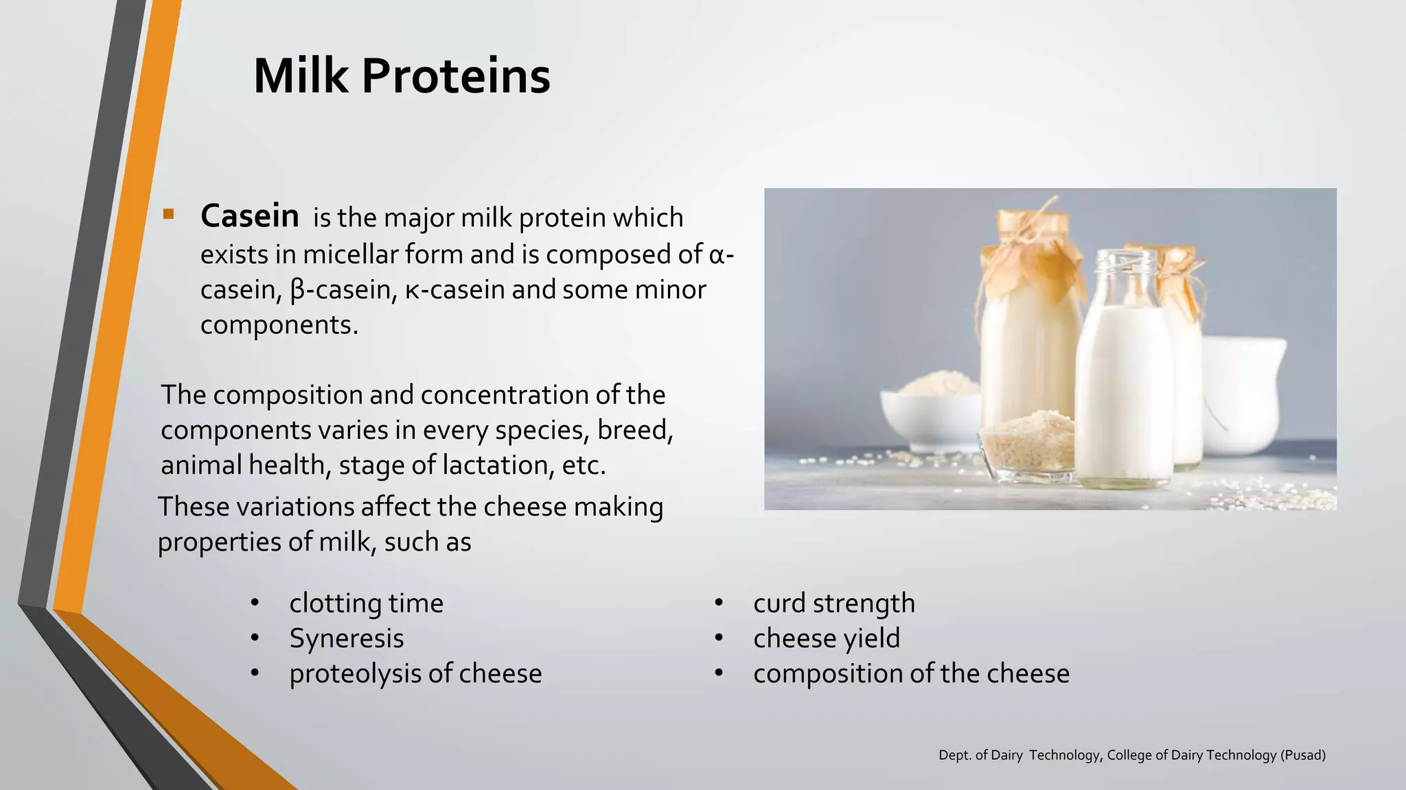 Selection & composition of milk for cheese making | PPTX