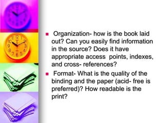 Selection Criteria for Books | PPT