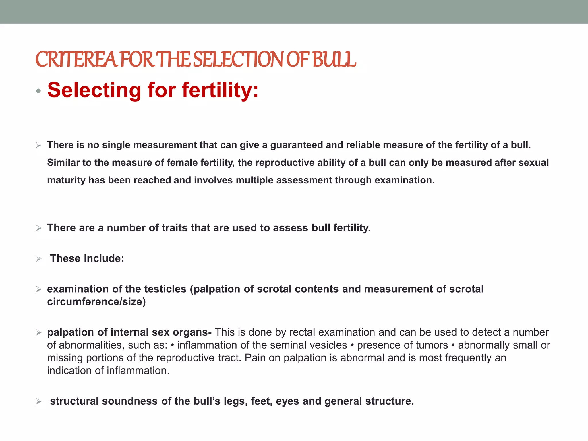 Selection criteria for the semen donor bull.pptx