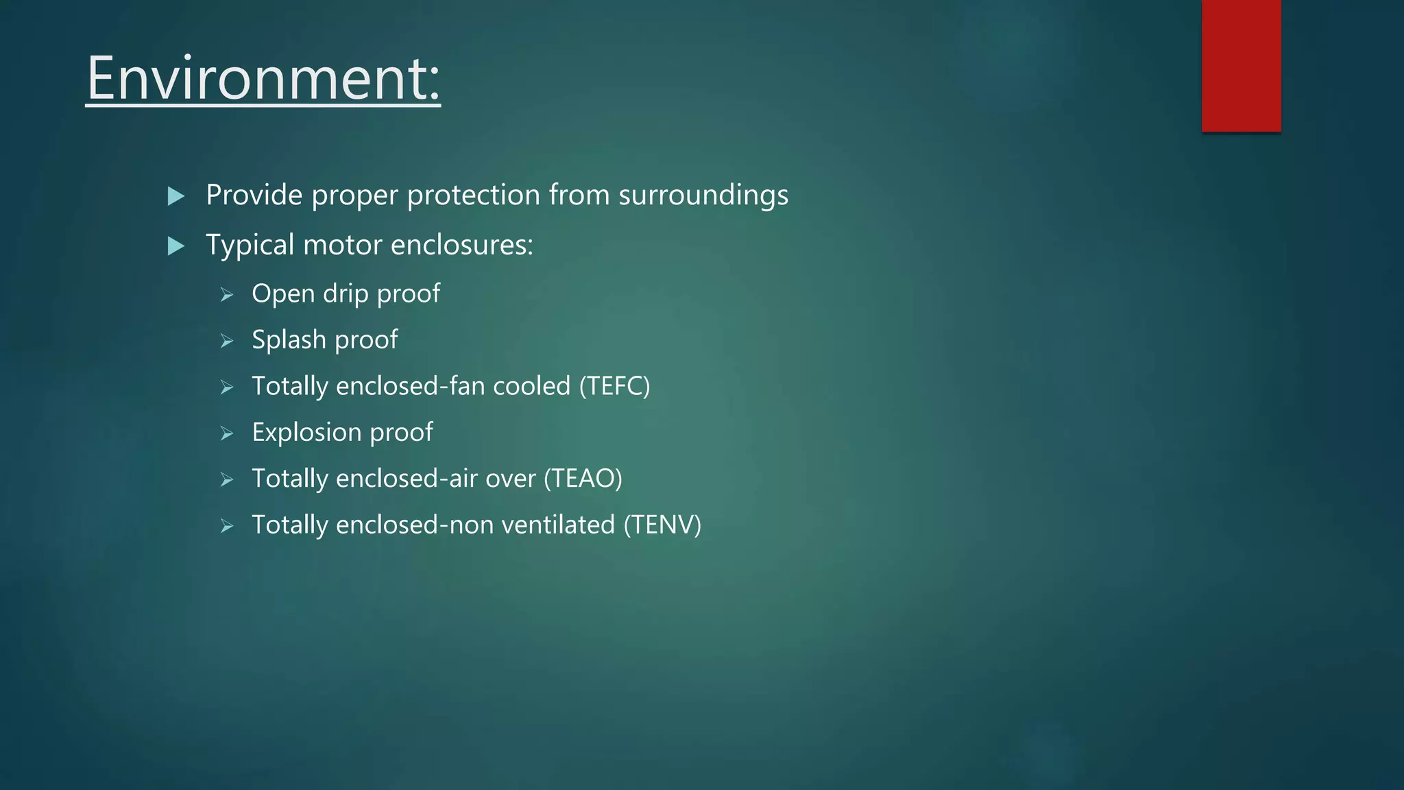 Selection criteria of motors for various applications | PPTX