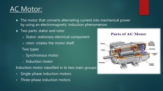 Selection criteria of motors for various applications | PPTX