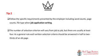 Selection Criteria Tips | PPTX