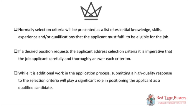 Selection Criteria Tips | PPT