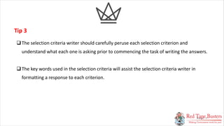 Selection Criteria Tips | PPT