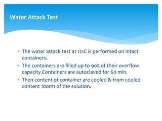 Selection and evaluation of pharmaceutical packaging materials | PPTX