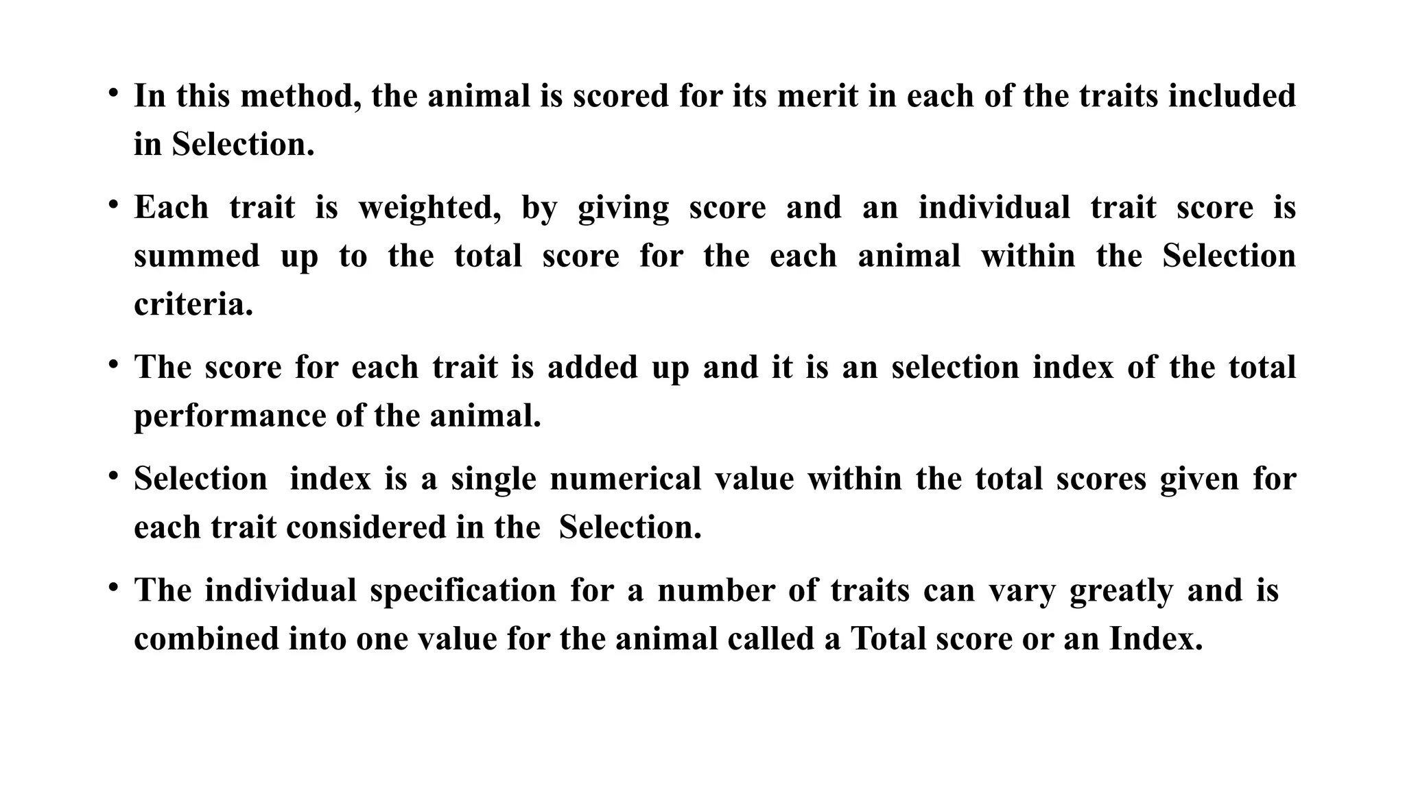 Clase indice de seleccion en genetica animal | PPTX