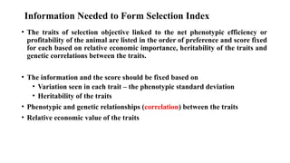Clase indice de seleccion en genetica animal | PPTX