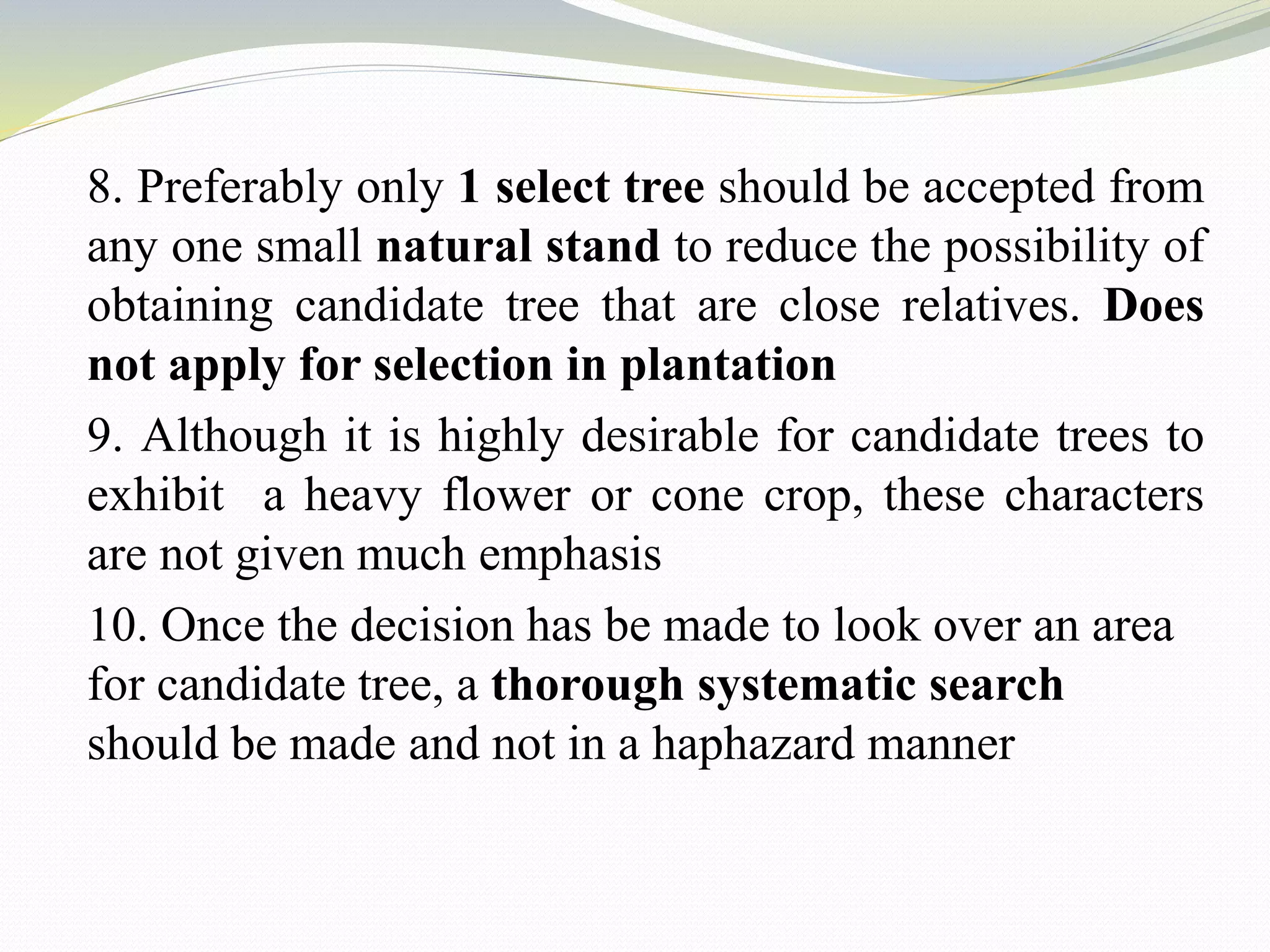 Selection methods in forestry | PPTX