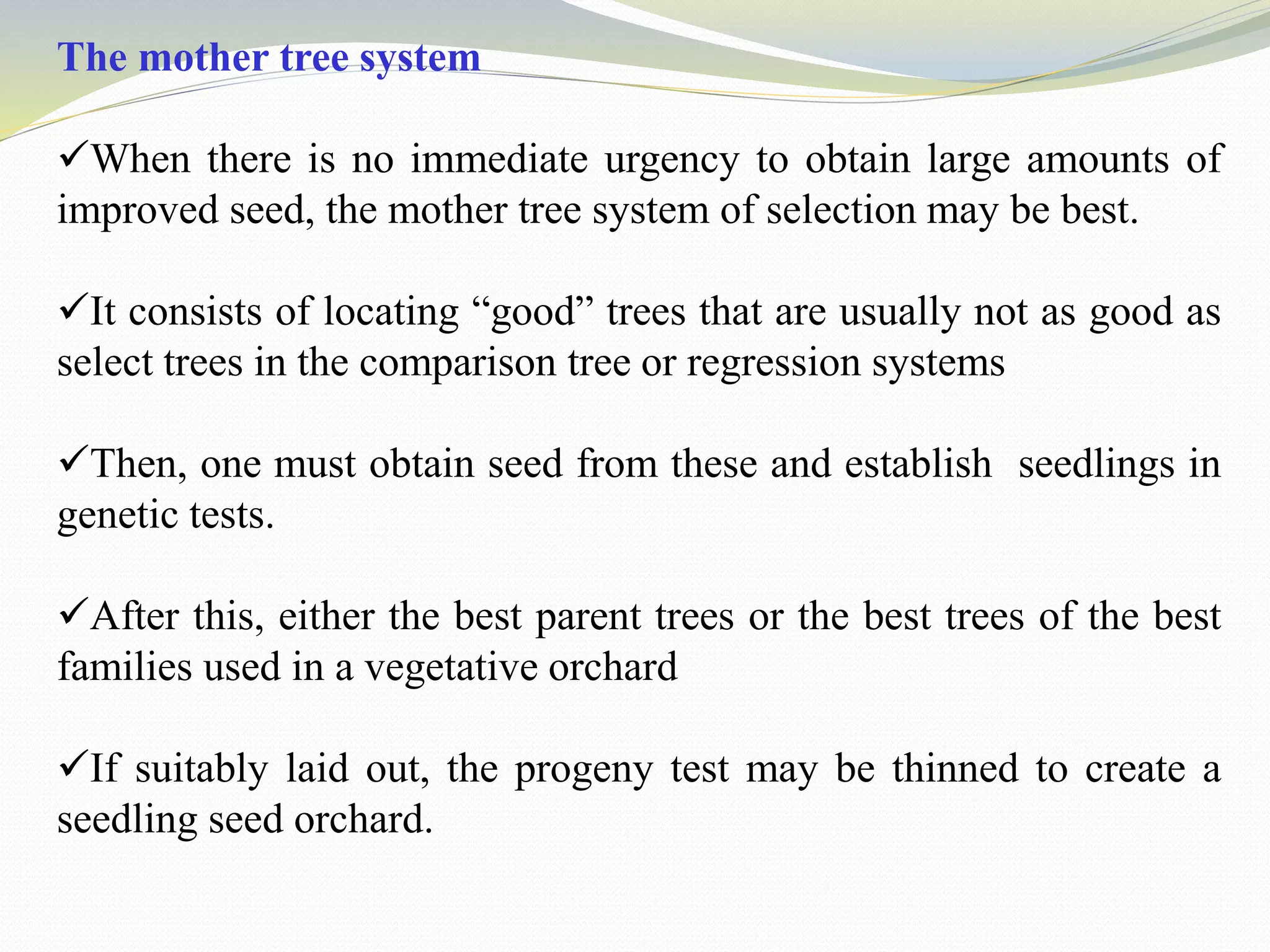 Selection methods in forestry | PPTX