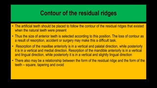 SELECTION OF ANTERIOR TEETh in complete denture | PPTX