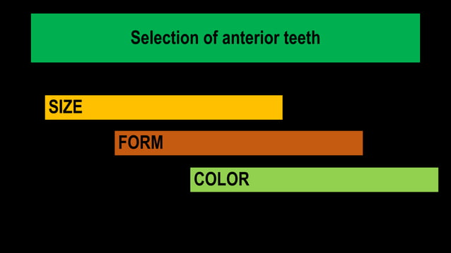 SELECTION OF ANTERIOR TEETh in complete denture | PPTX