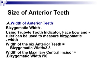 Selection of artificial teeth | PPT