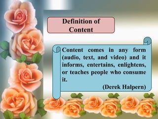 Selection of content | PPTX