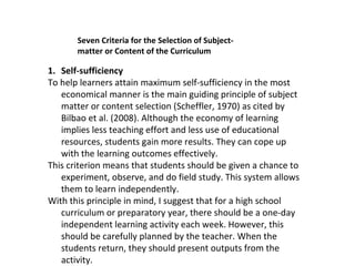 Selection of content and organization of learning experiences | PPT