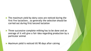 Selectionof dairy animals | PPTX