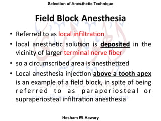 Selection of dental anesthetic technique | PDF