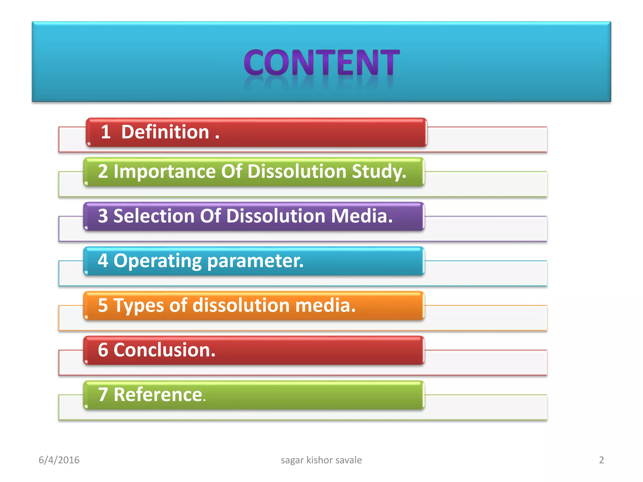 Dissolution - Selection of Dissolution Media | PPTX