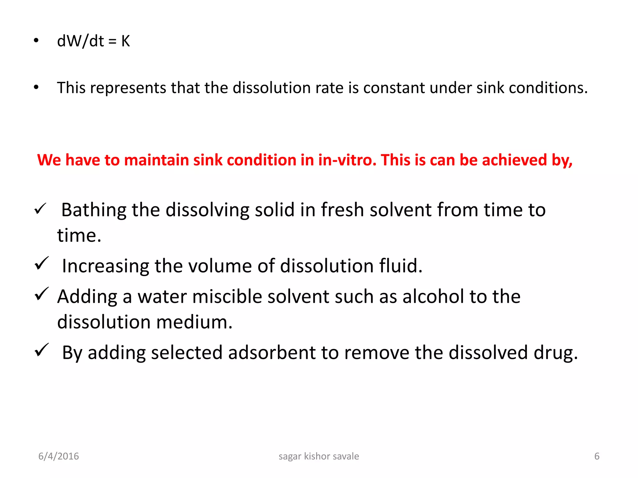 Dissolution - Selection of Dissolution Media | PPTX