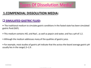 Dissolution - Selection of Dissolution Media | PPTX