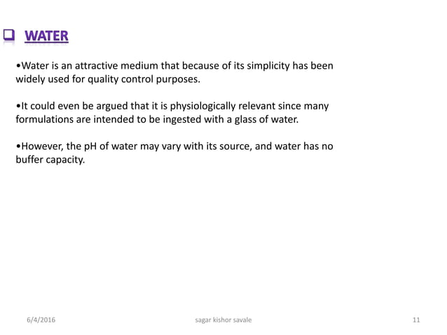 Dissolution - Selection of Dissolution Media | PPTX