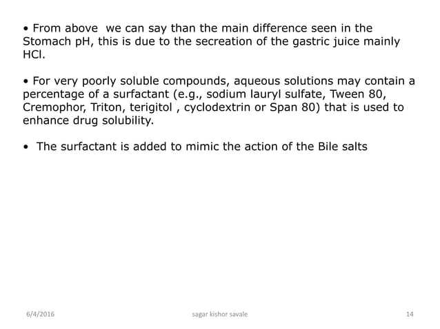 Dissolution - Selection of Dissolution Media | PPTX