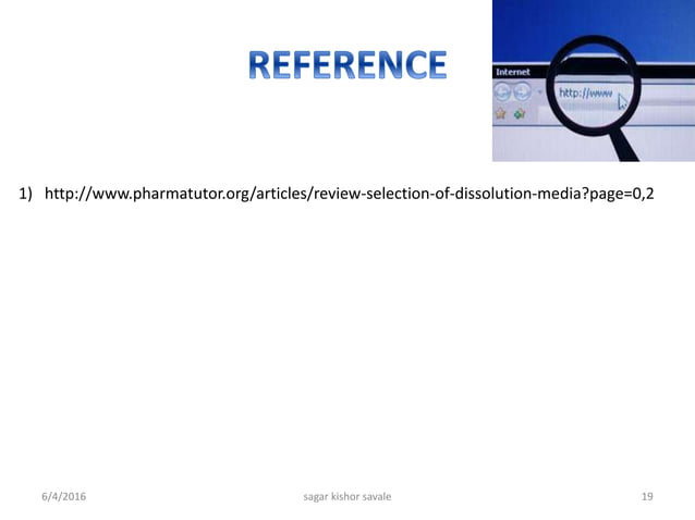 Dissolution - Selection of Dissolution Media | PPTX
