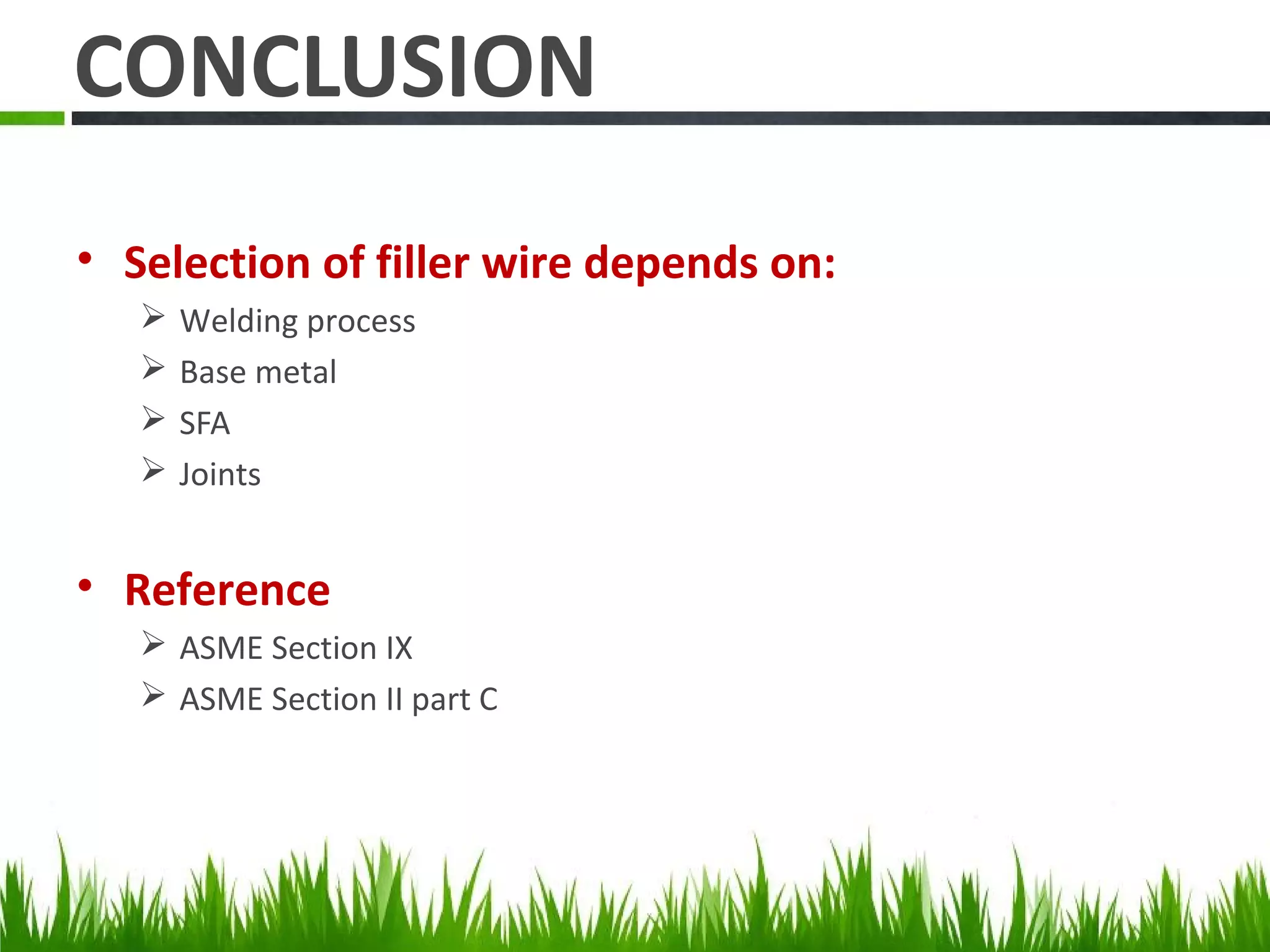 Selection of filler wire | PPT