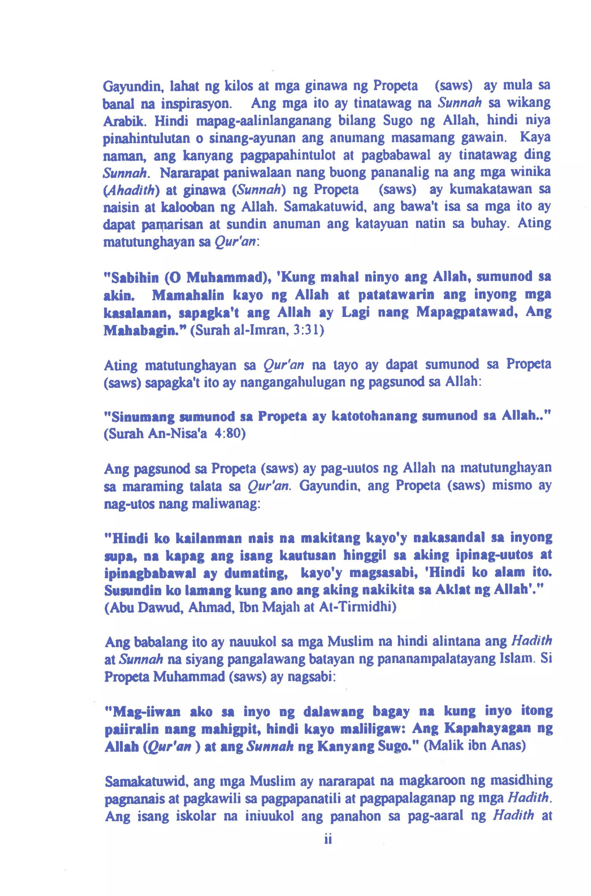 Selection of hadith tagalog | PDF