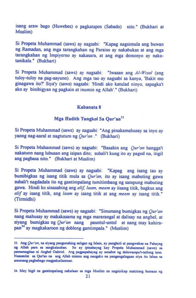 Selection of hadith tagalog | PDF