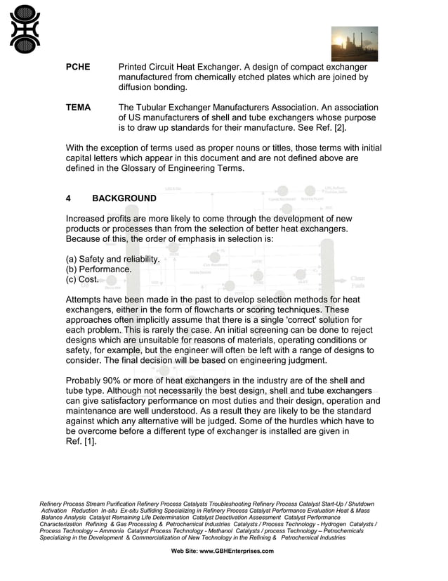 Selection of Heat Exchanger Types | PDF | Chemistry | Science