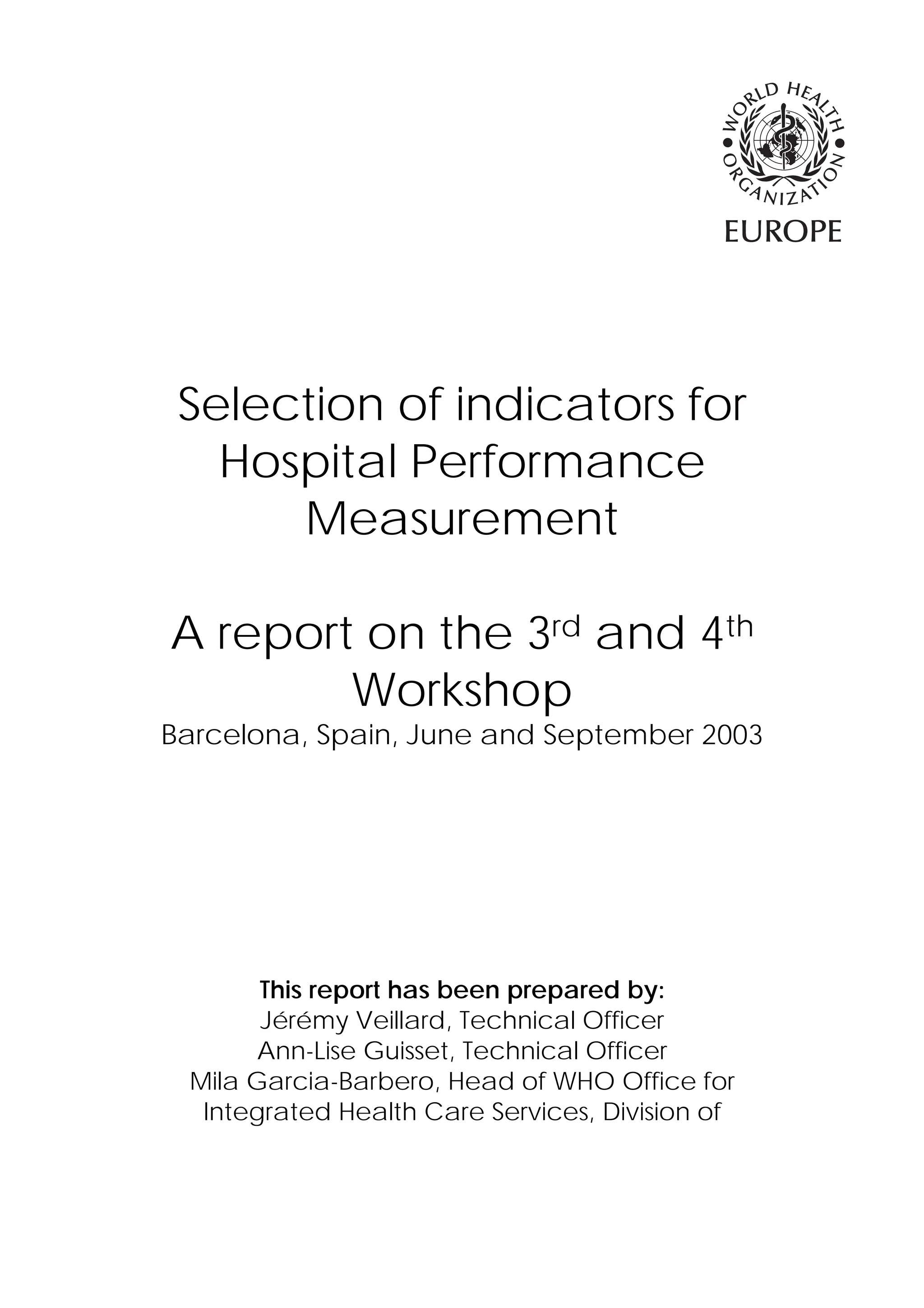 Selection Of Indicators For Hospital Performance Mesurement | PDF