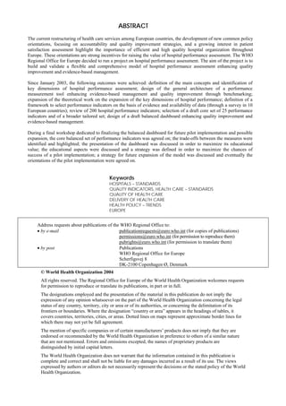 Selection Of Indicators For Hospital Performance Mesurement | PDF