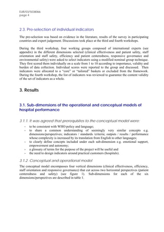 Selection Of Indicators For Hospital Performance Mesurement | PDF