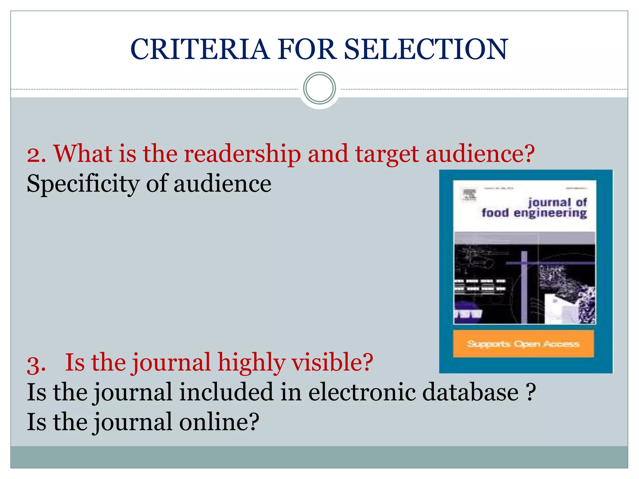 Selection of journal for publication | PPTX