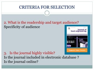 Selection of journal for publication | PPTX