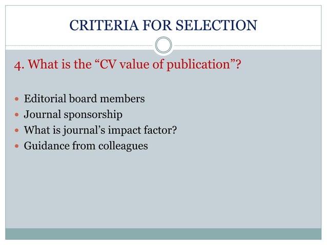 Selection of journal for publication | PPTX | Publishing Industry ...